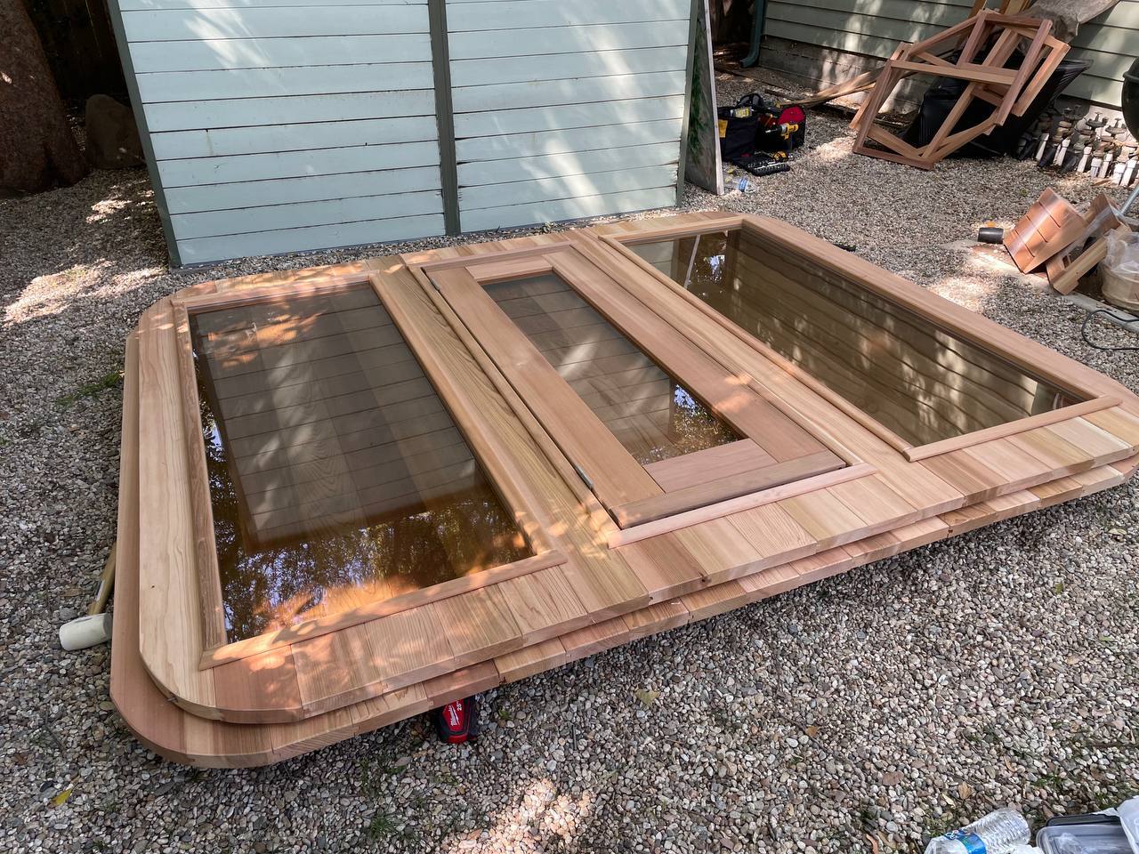 Elegant Two-Level Wooden Sauna Installation - VYV Services